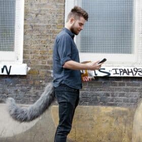Wolf tails that wag and tremble, stand up and get frisky! Handmade