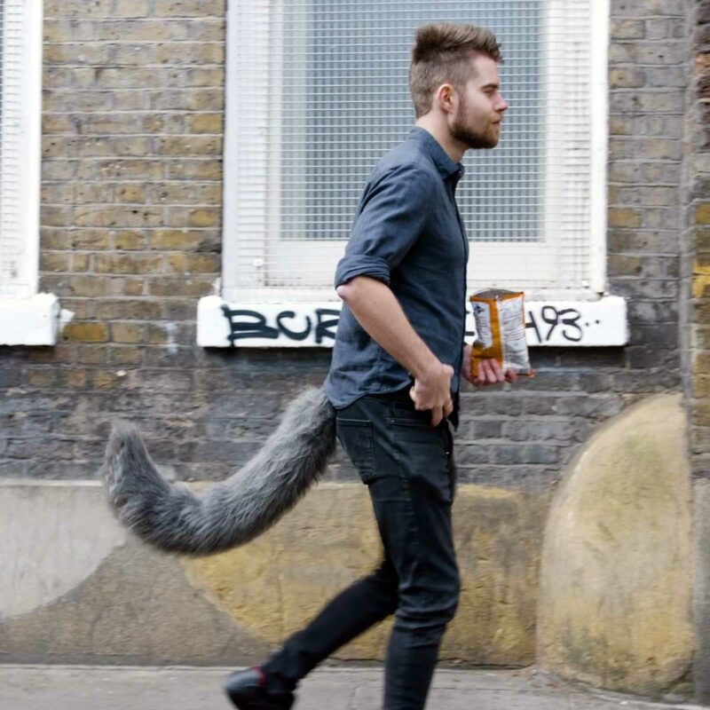 Wolf tails that wag and tremble, stand up and get frisky! Handmade