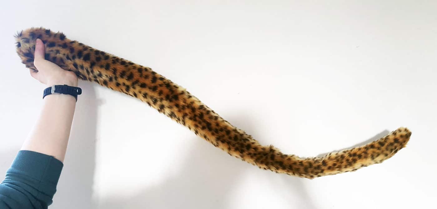 Moving leopard tails that wag and tremble, stand up and get frisky!