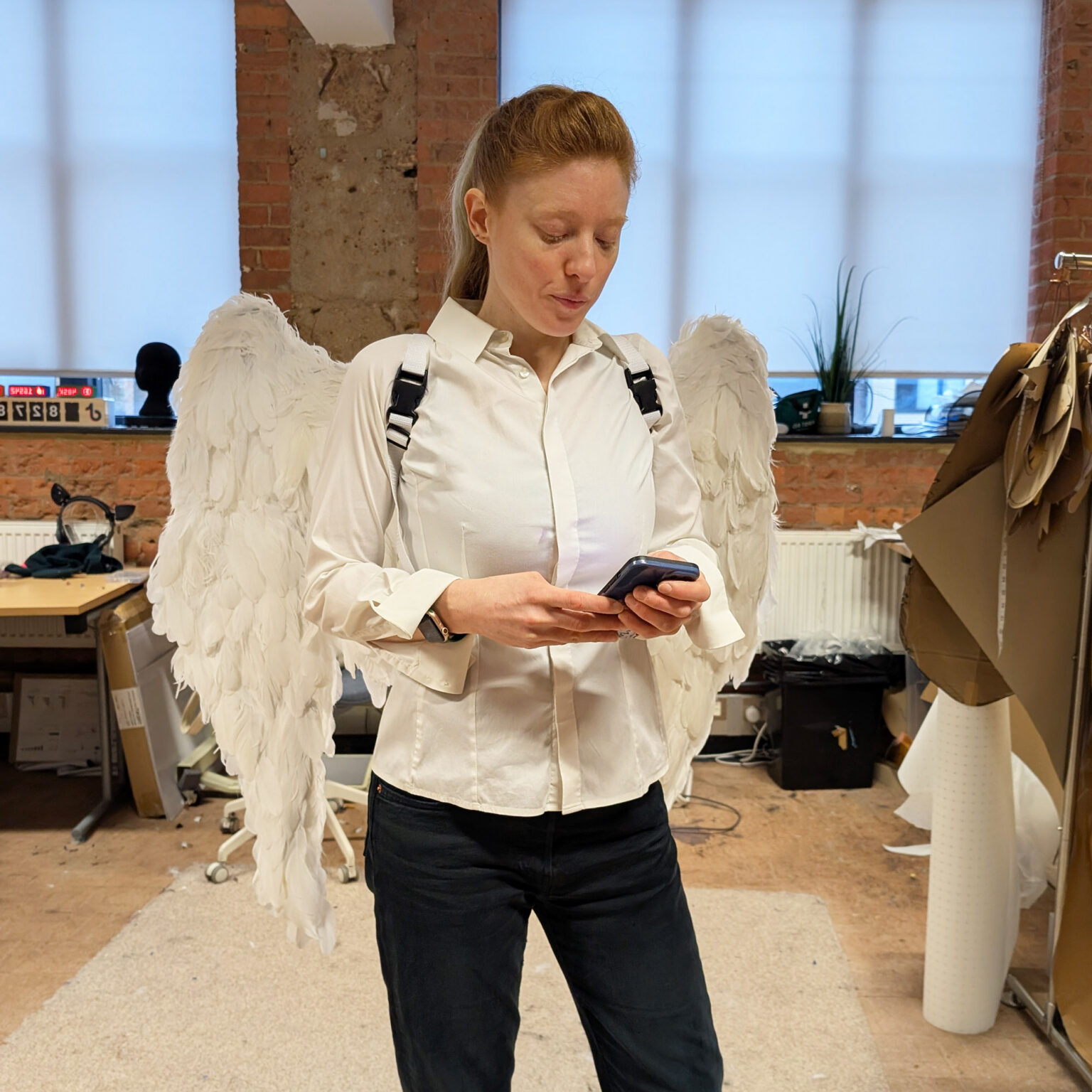 Angel wings that move, app controlled, lots of moves, three colours